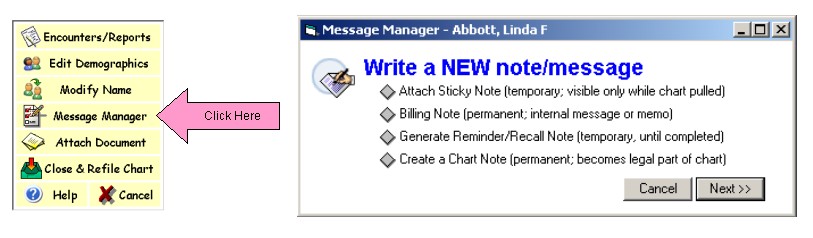 Add a message to chart